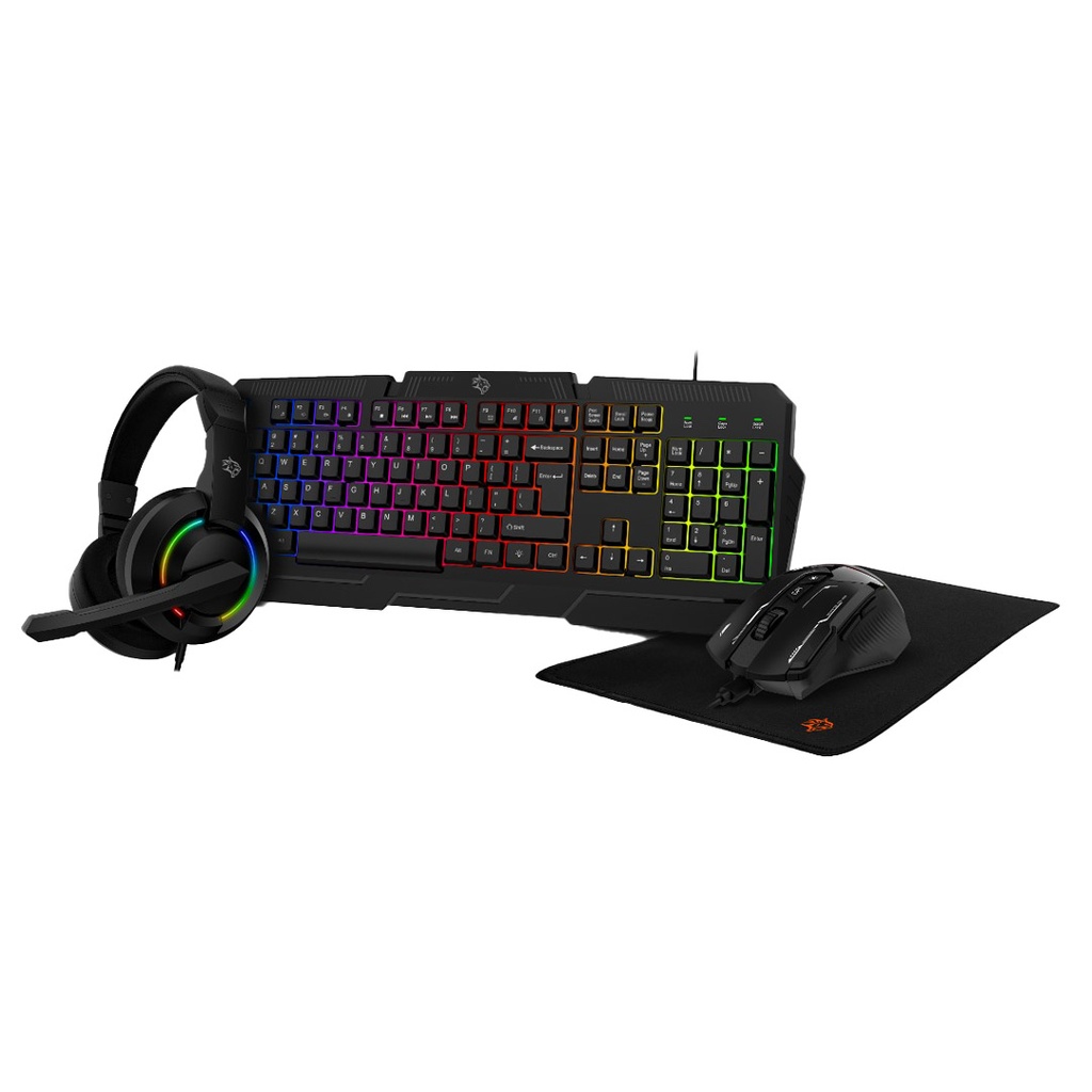 Porodo Gaming Ultimate Gaming Kit Headphone/ Keyboard/ Mouse/ Mouse Pad ...